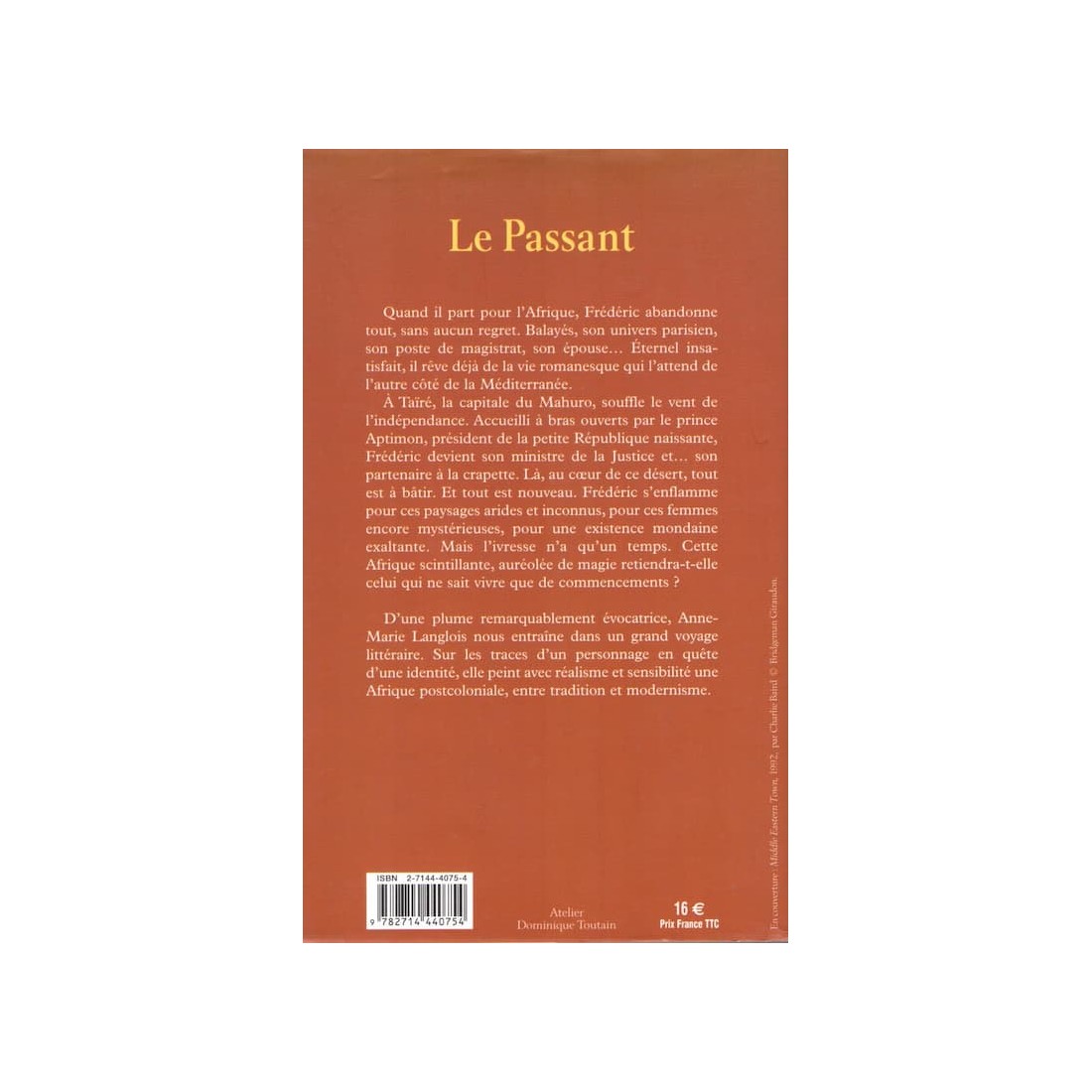 LE PASSANT - ANNE MARIE LANGLOIS - Roman d'aventure - OCAZLIVRES