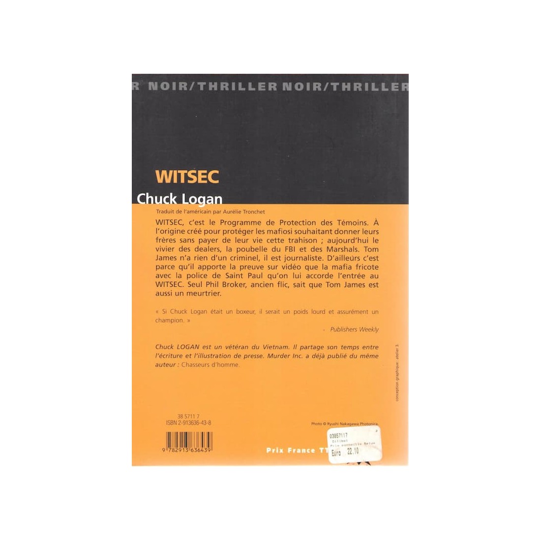 WITSEC - CHUCK LOGAN - Roman policier - OCAZLIVRES